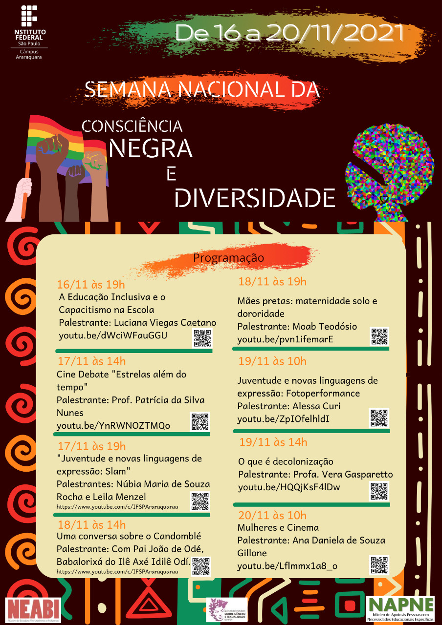 Semana Nacional Da ConsciÊncia Negra E Diversidade 2021 Ifsp Campus